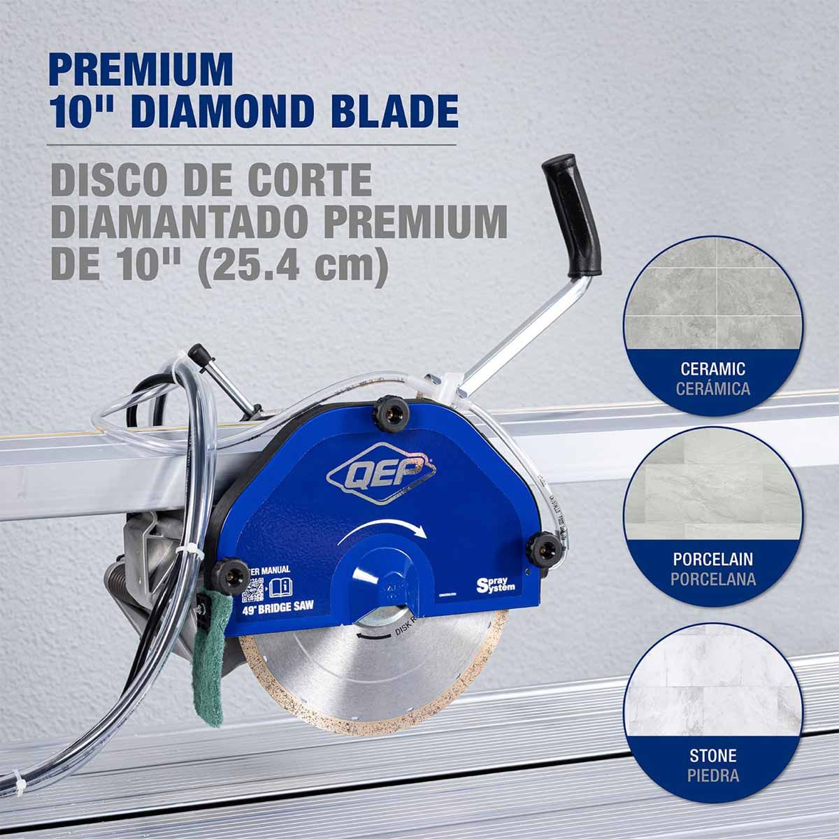 QEP 83249 49" Bridge Saw for Large Format Tile, Porcelain, and Stone ...
