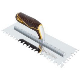QEP 49956-12 Euro Notch Stainless Steel XL Trowel with Cork Handle ...