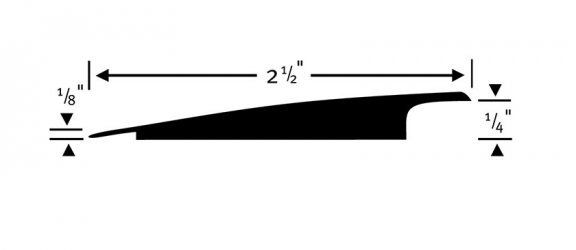 Burke 165 1/4" Black Carpet to Resilient Reducer, 12' Length ...