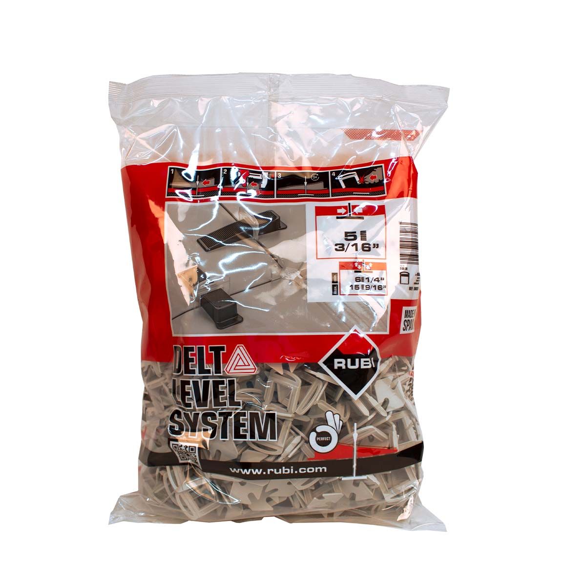 Rubi 3/16" Delta Leveling Clips for 1/2" to 3/4" Tiles (100/Bag ...