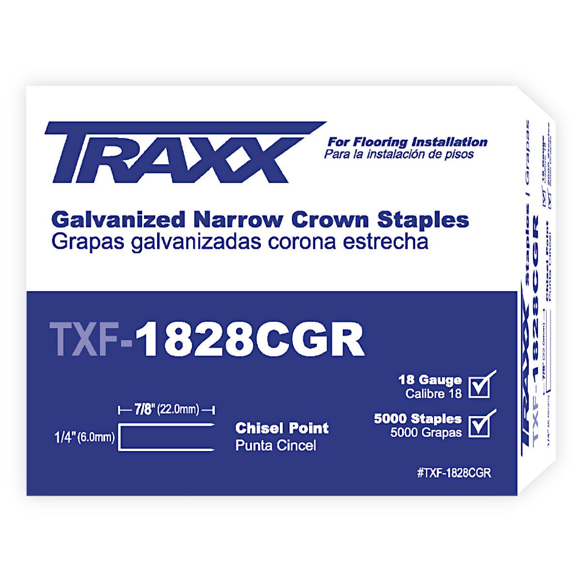 Traxx TXF-1828CGR 7/8" Underlayment Staples (5,000/box ...